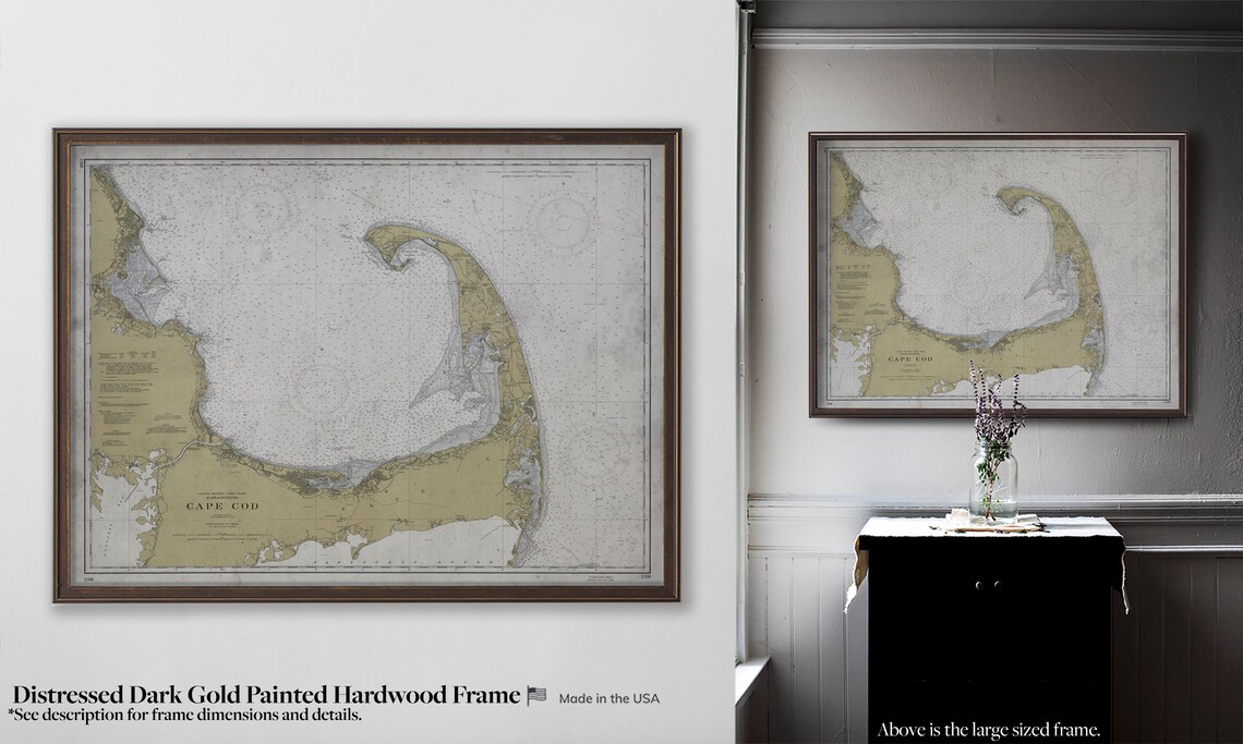 Cape Cod Map Nautical Map of Cape Cod Massachusetts | Etsy