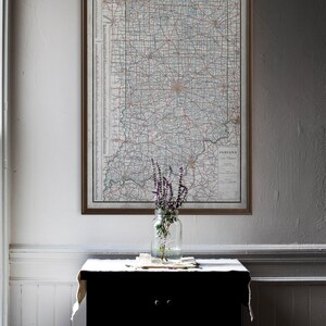 Indiana Map, Vintage Road Map of Indiana, Framed Art Options, Antique ...