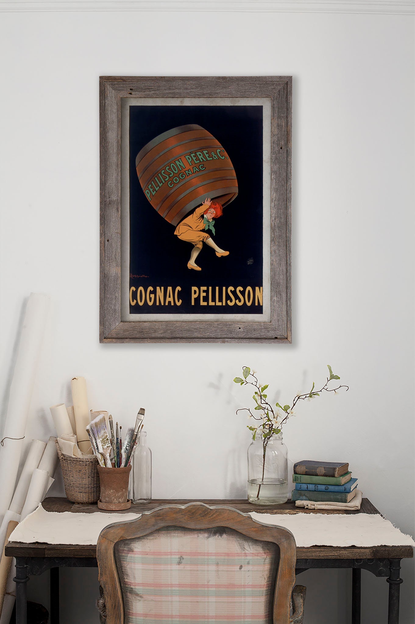 Vintage Cognac Pellisson Poster 1920s, French Spirits Advertising Wall ...