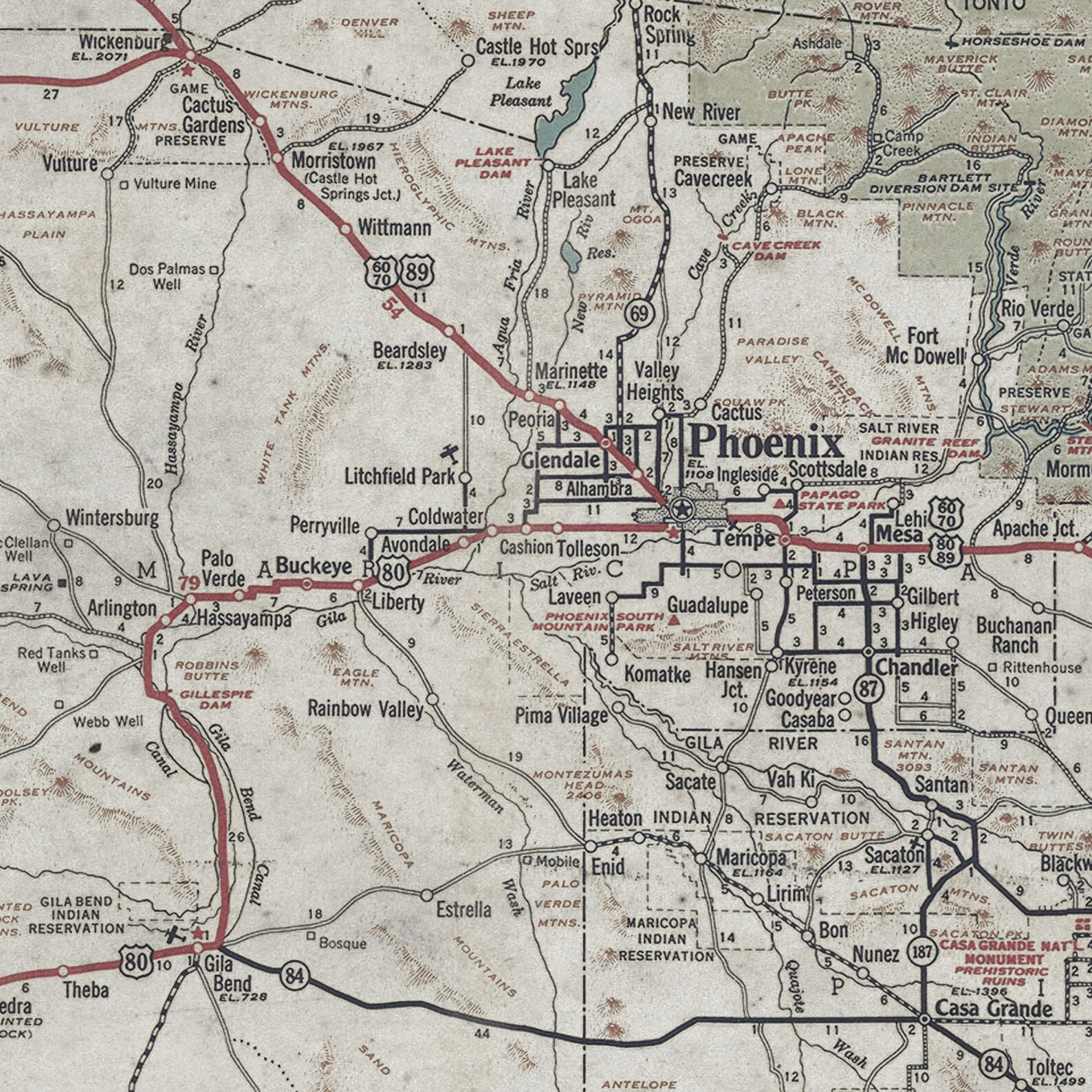 Arizona Map Vintage Road Map of Arizona Road Map Vintage - Etsy