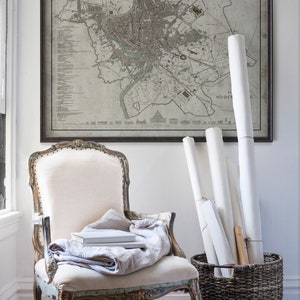 Rome Map, Vintage Map of Rome Italy, Framed Map Options, Antique Rome ...