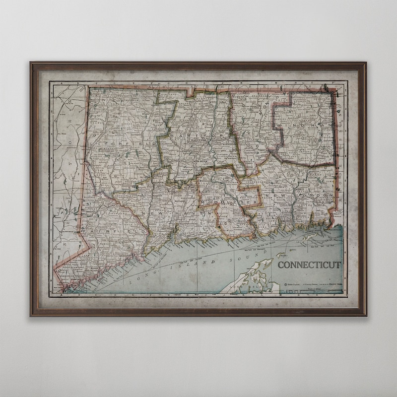 Antique Wall Map - Etsy