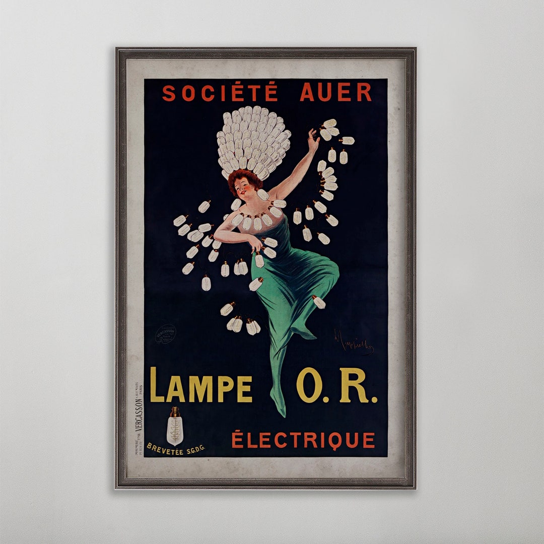 Vintage Électrique Lampe O.R. Poster C.1900s, French Lighting ...