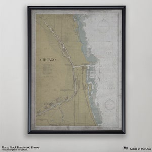 Chicago Map Print, Chicago Nautical Chart, Home Decor Wall Art ...