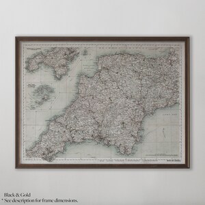 Devon and Cornwall Map Vintage Map of Devon and Cornwall | Etsy