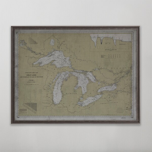 Great Lakes Map - Etsy