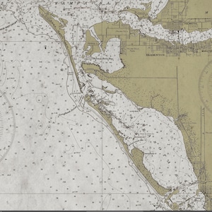 Lemon Bay to Passage Key Inlet Map Nautical Map of Miami - Etsy