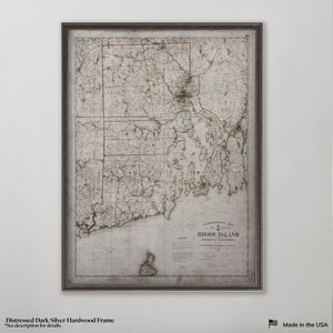 Rhode Island Map, Vintage Map of Rhode Island State, Antique Rhode ...