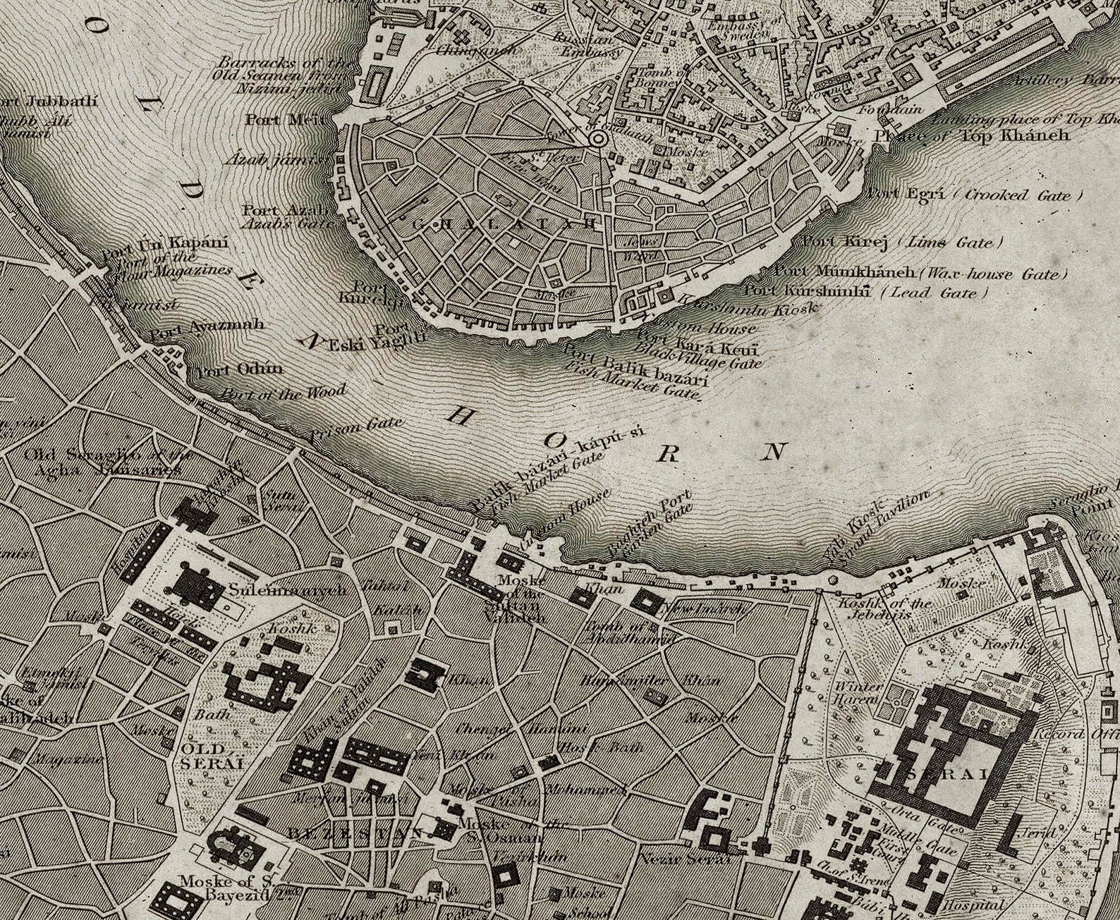 Istanbul Map Vintage Map of Istanbul Turkey Vintage Wall | Etsy