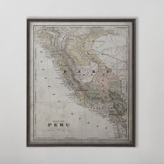 Peru Map C. 1901 Map of Peru Vintage Wall Art Home Decor - Etsy