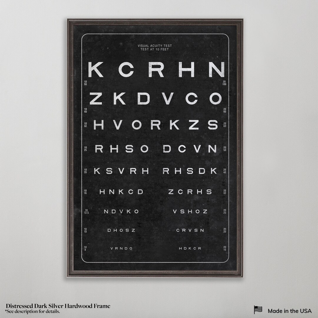 Vision Chart Sloan Vision Chart 20th Century Vintage Wall Decor - Etsy