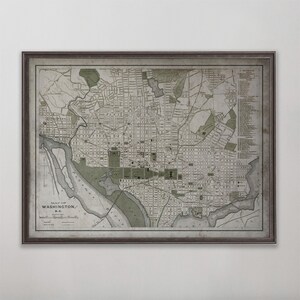 Washington D.C. Map, Vintage Map of Washington D.C., Vintage D.C. Map ...