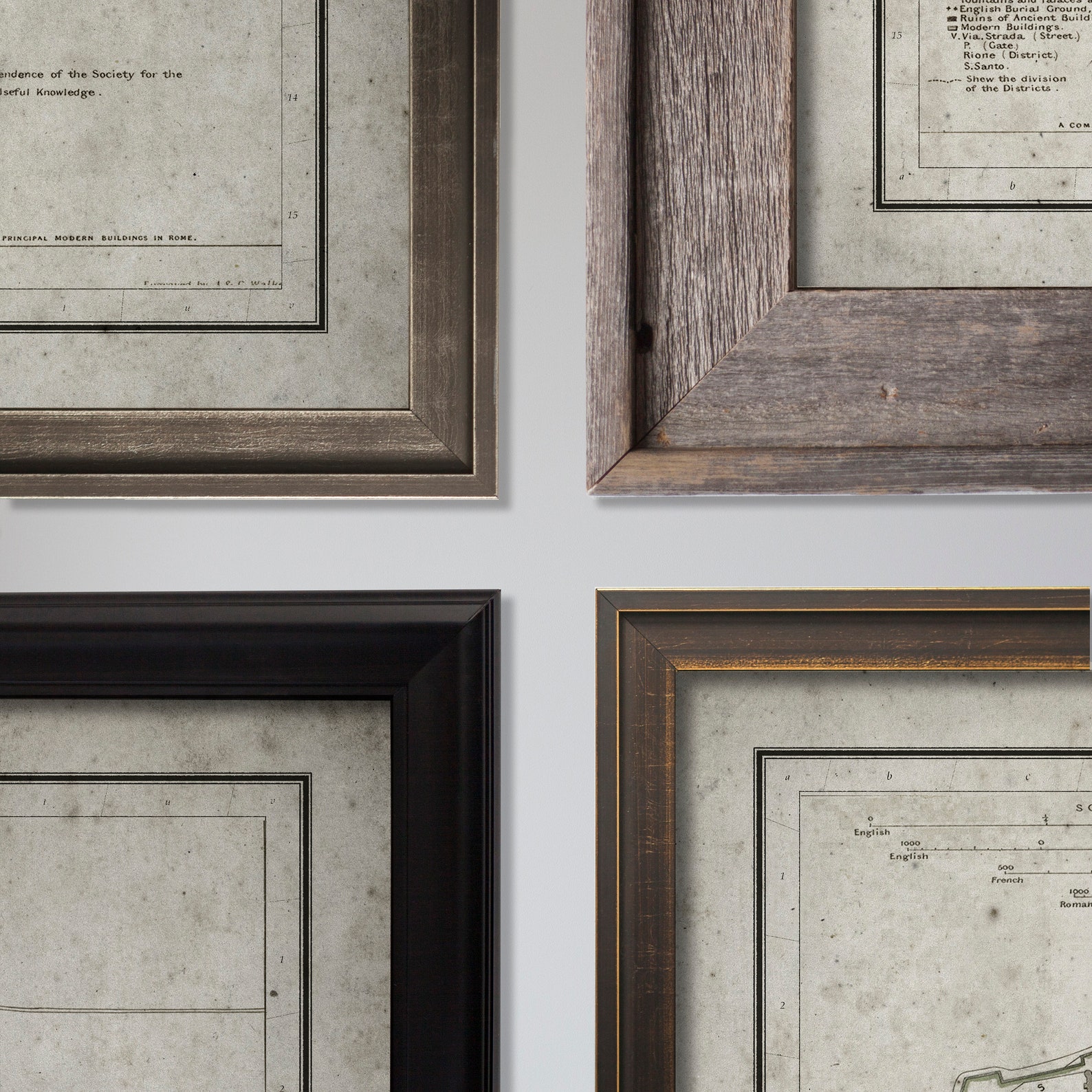 Rome Map Vintage Map of Rome Italy Vintage Wall Art | Etsy