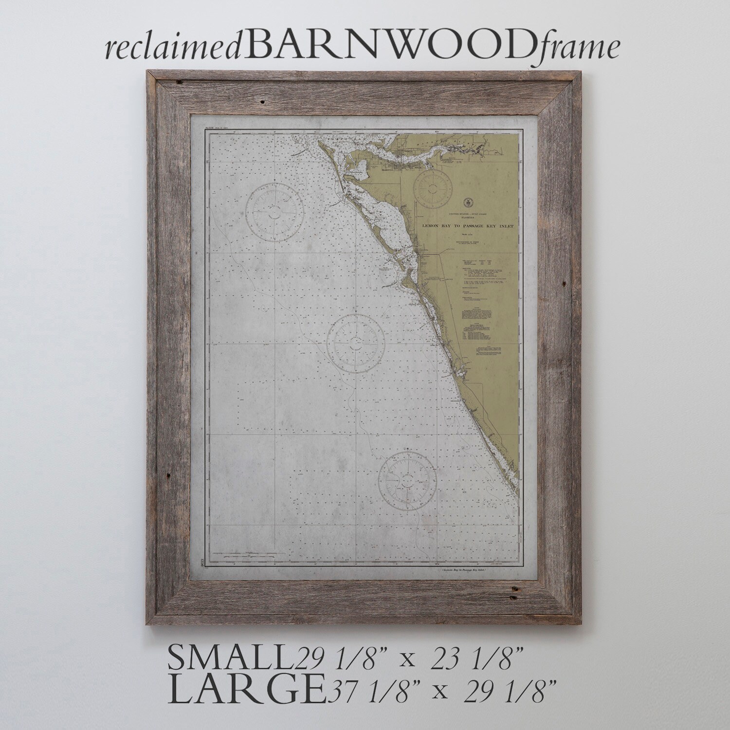 Lemon Bay to Passage Key Inlet Map Nautical Map of Miami | Etsy