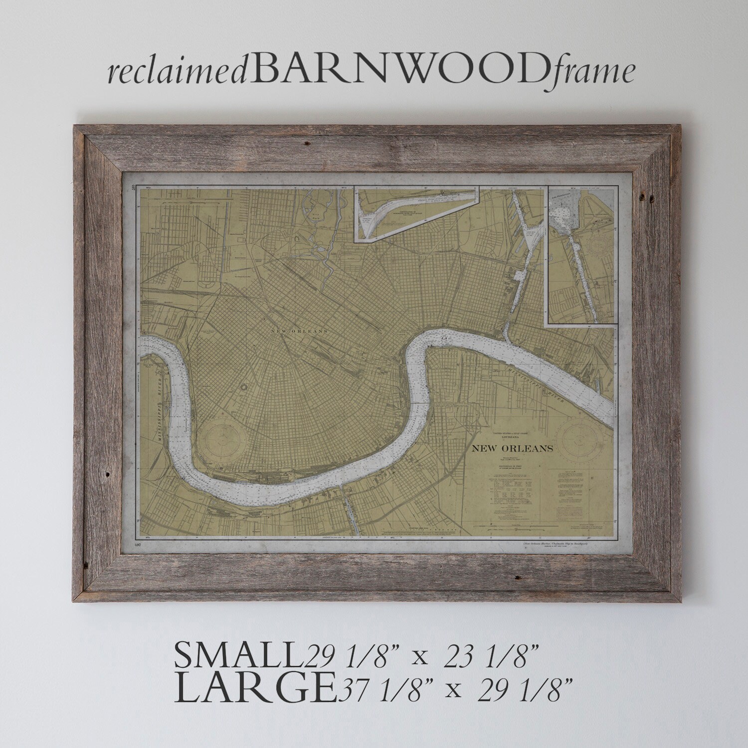 New Orleans Map Nautical Map of New Orleans Harbor | Etsy