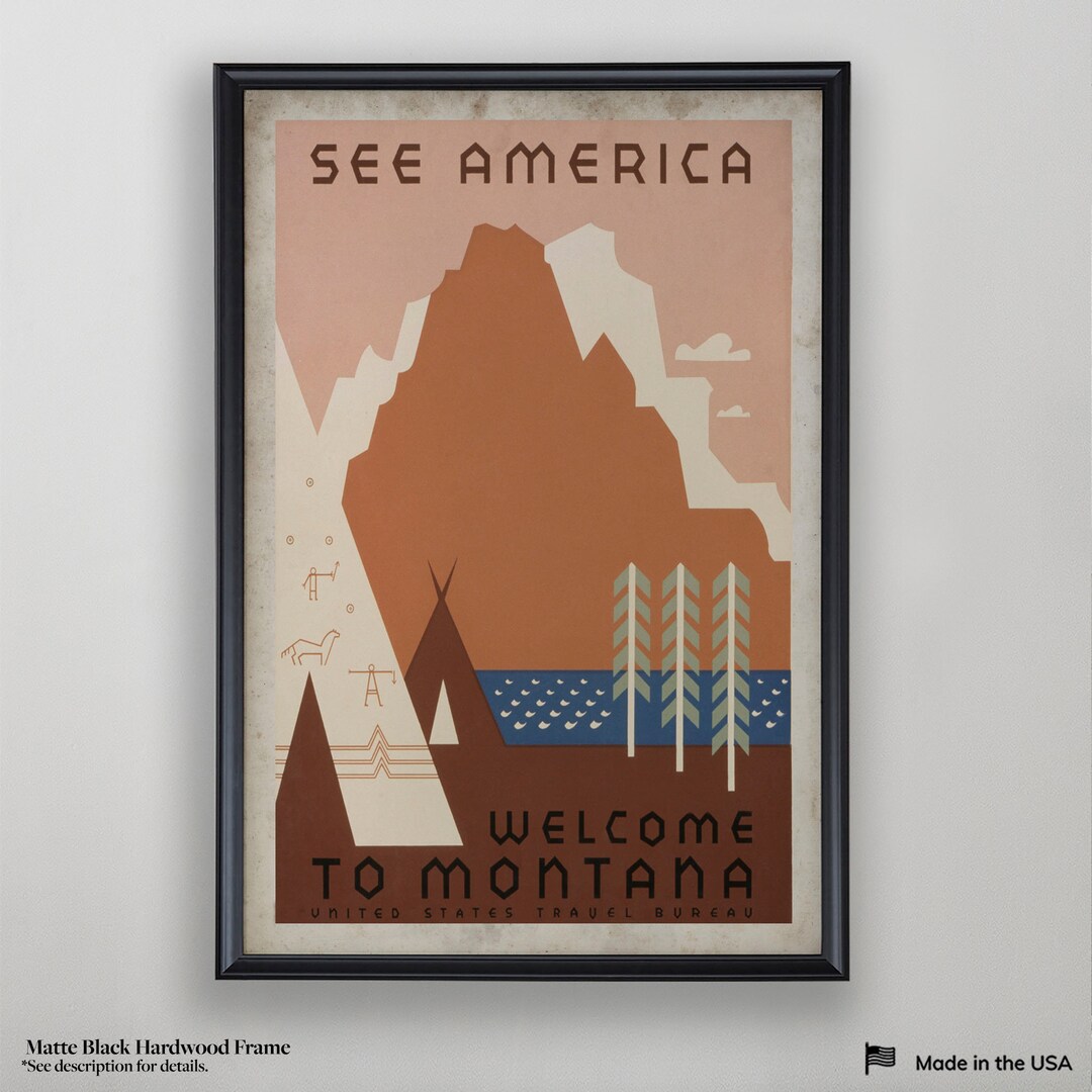 Montana Travel Poster, Vintage Montana Wall Art, See America Montana ...