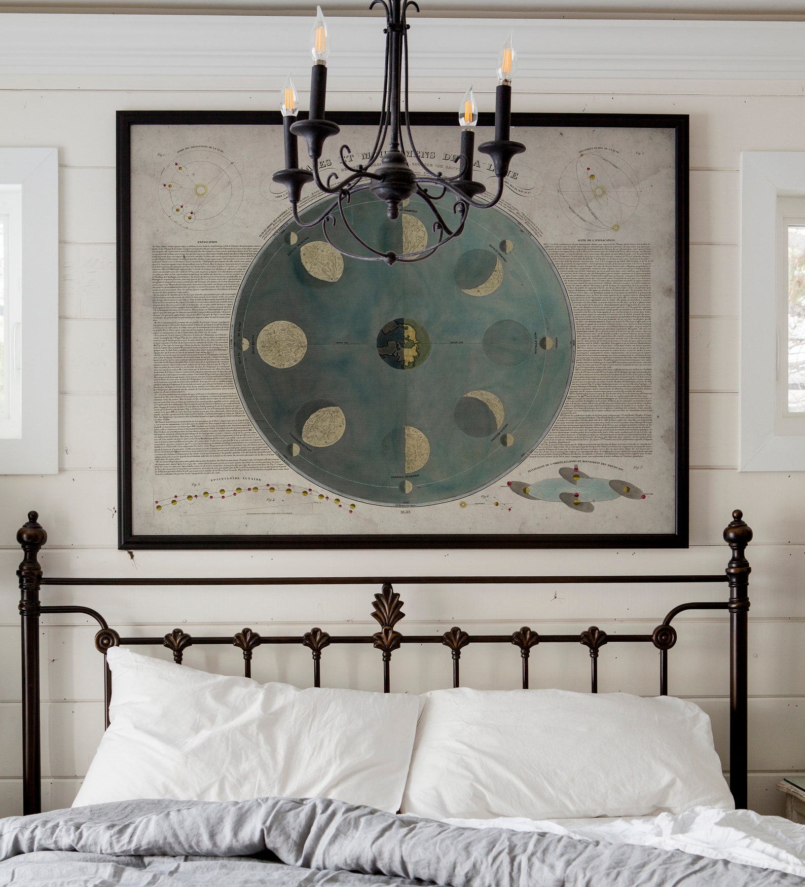 Old Lunar Phase Chart French Moon Phase Circa 1850 | Etsy