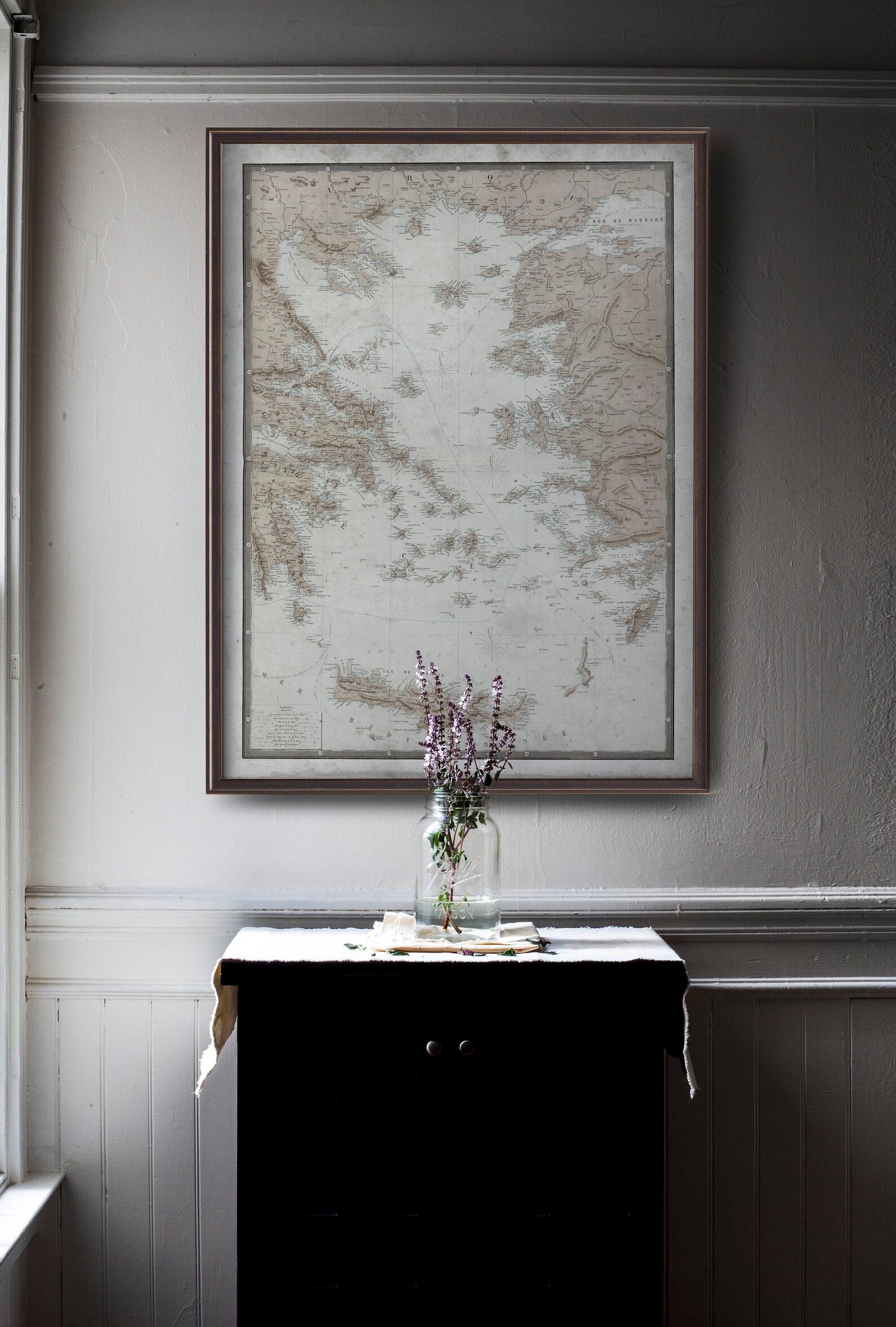 Aegean Sea Map Vintage Map of the Aegean Sea Vintage Wall - Etsy
