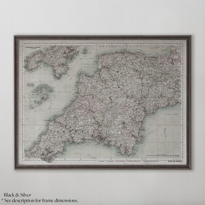 Devon and Cornwall Map Vintage Map of Devon and Cornwall | Etsy