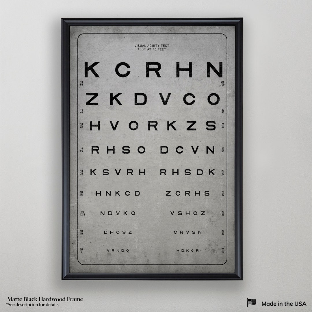 Vision Chart Sloan Vision Chart 20th Century Vintage Wall Decor - Etsy