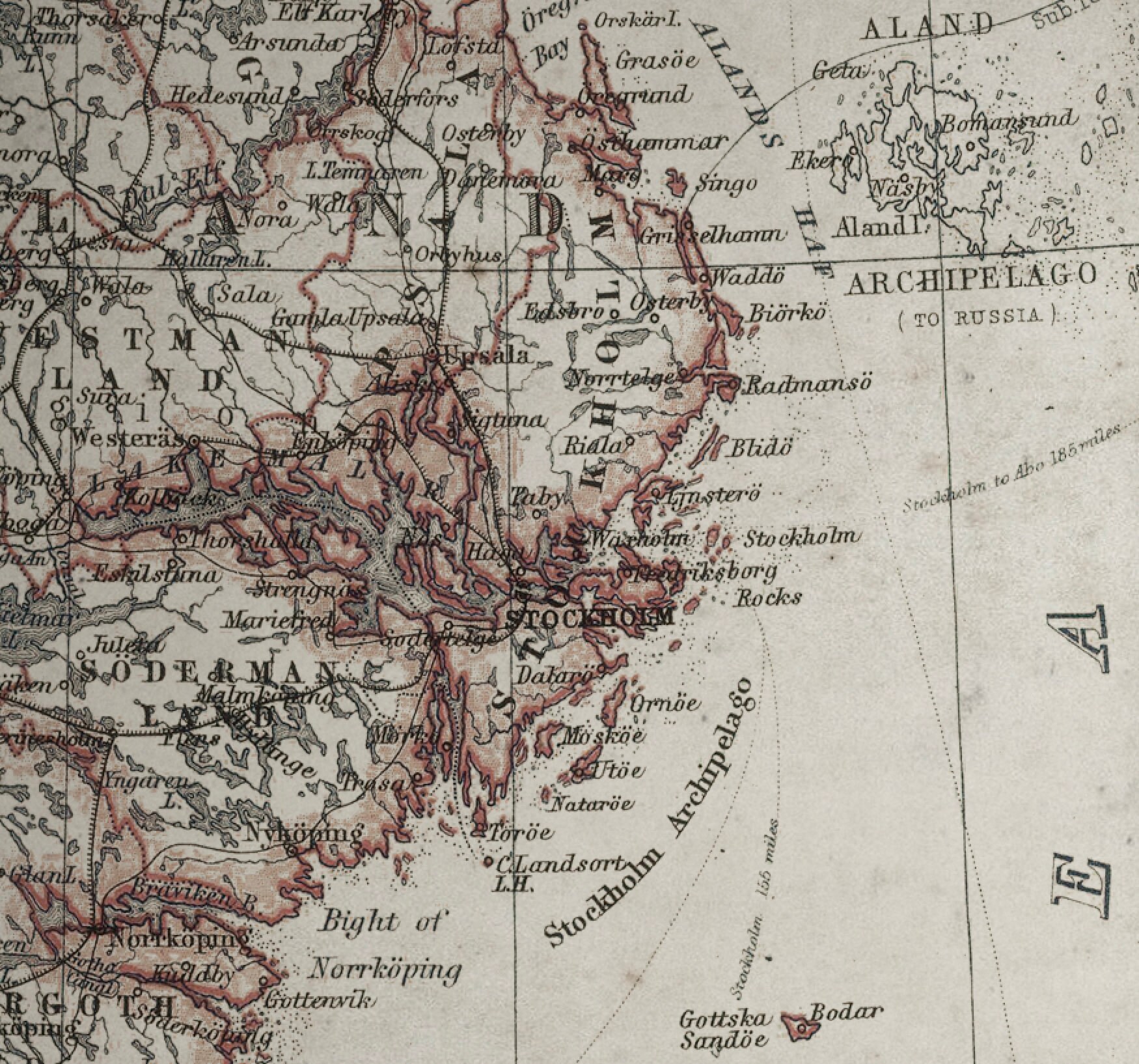 Vintage Sweden and Norway Map Print 1880s, Scandinavian Countries Map ...