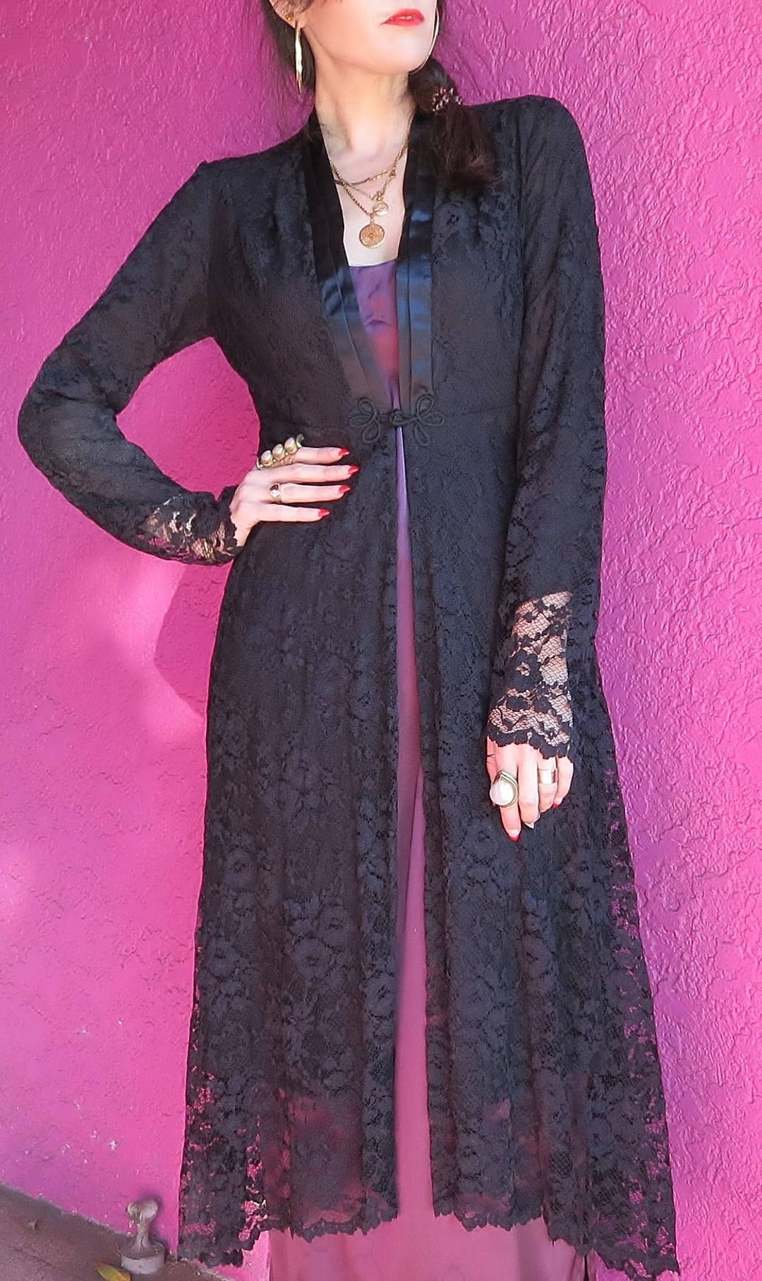 Handkerchief Hem Black Lace Evening Coat - Etsy