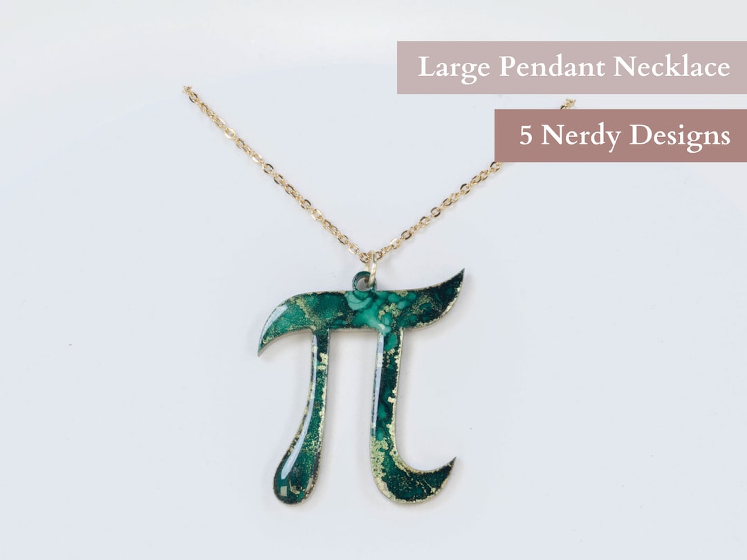 Fun Pi Necklace Cute Math Jewelry Colorful Pi Symbol Necklace Geeky ...