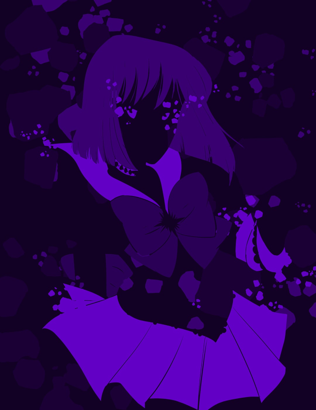 Sailor Saturn Shadow Guardian Anime Print Sailor Moon - Etsy