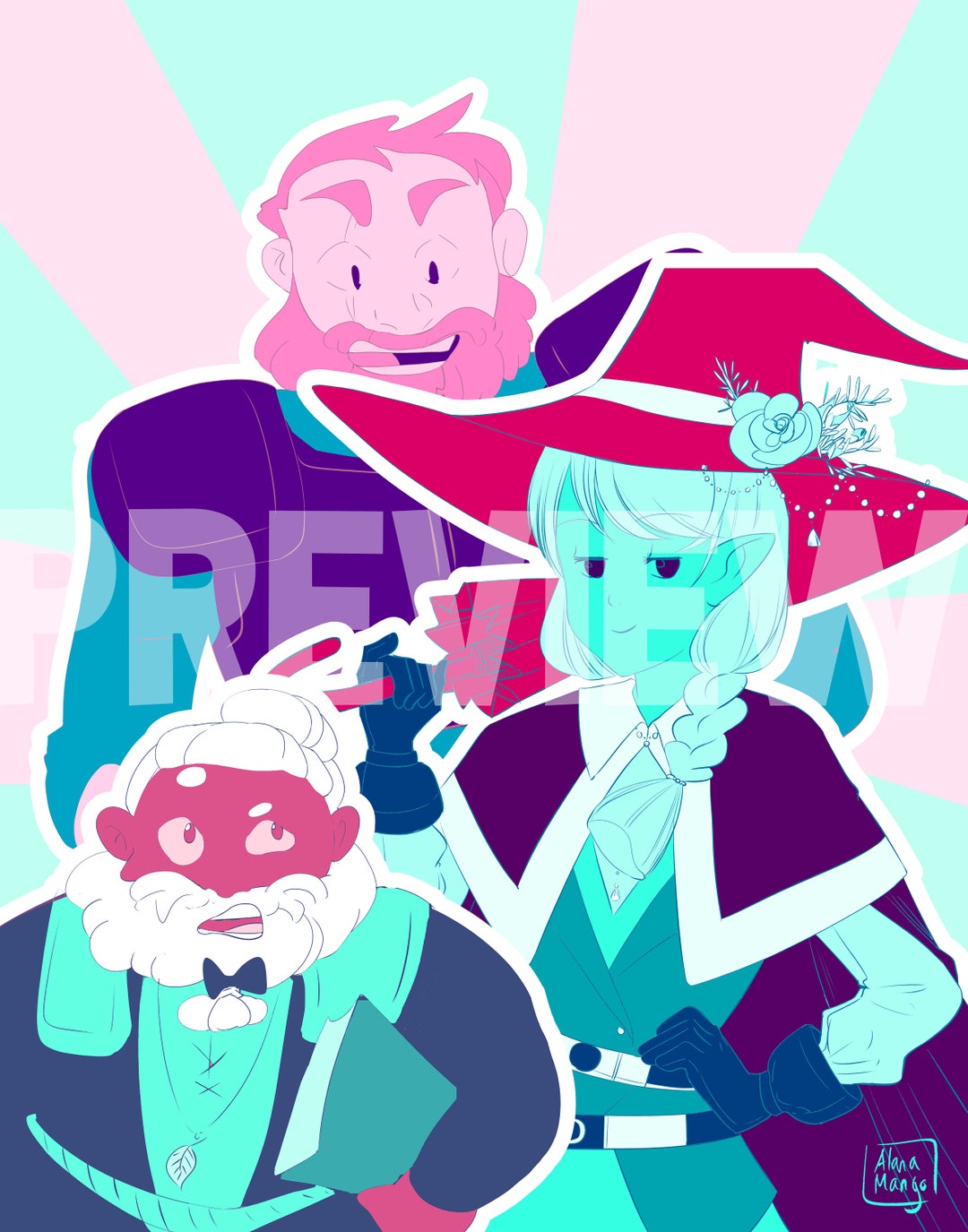 TAZ Balance Art Print - Magnus Taako Merle Adventure Zone Art Poster - Etsy