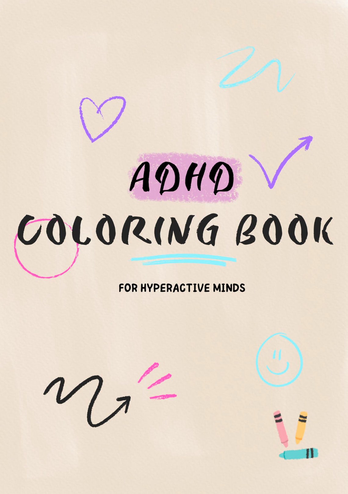 ADHD Coloring Book for Hyperactive Minds - Etsy