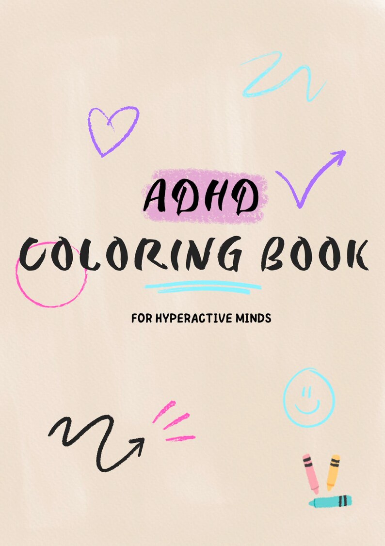 ADHD Coloring Book for Hyperactive Minds - Etsy