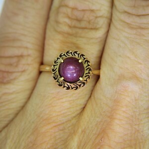 Vintage Star Ruby 14k Yellow Gold Ring Size K 1/2 ~ 5 1/2 - Etsy