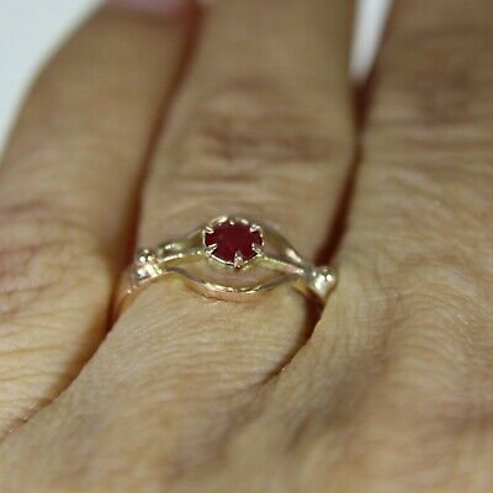 Edwardian Natural Ruby Solitaire 9ct Rose Gold Ring size L 5 | Etsy