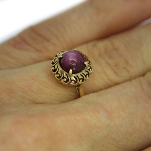 Vintage Star Ruby 14k Yellow Gold Ring Size K 1/2 ~ 5 1/2 - Etsy