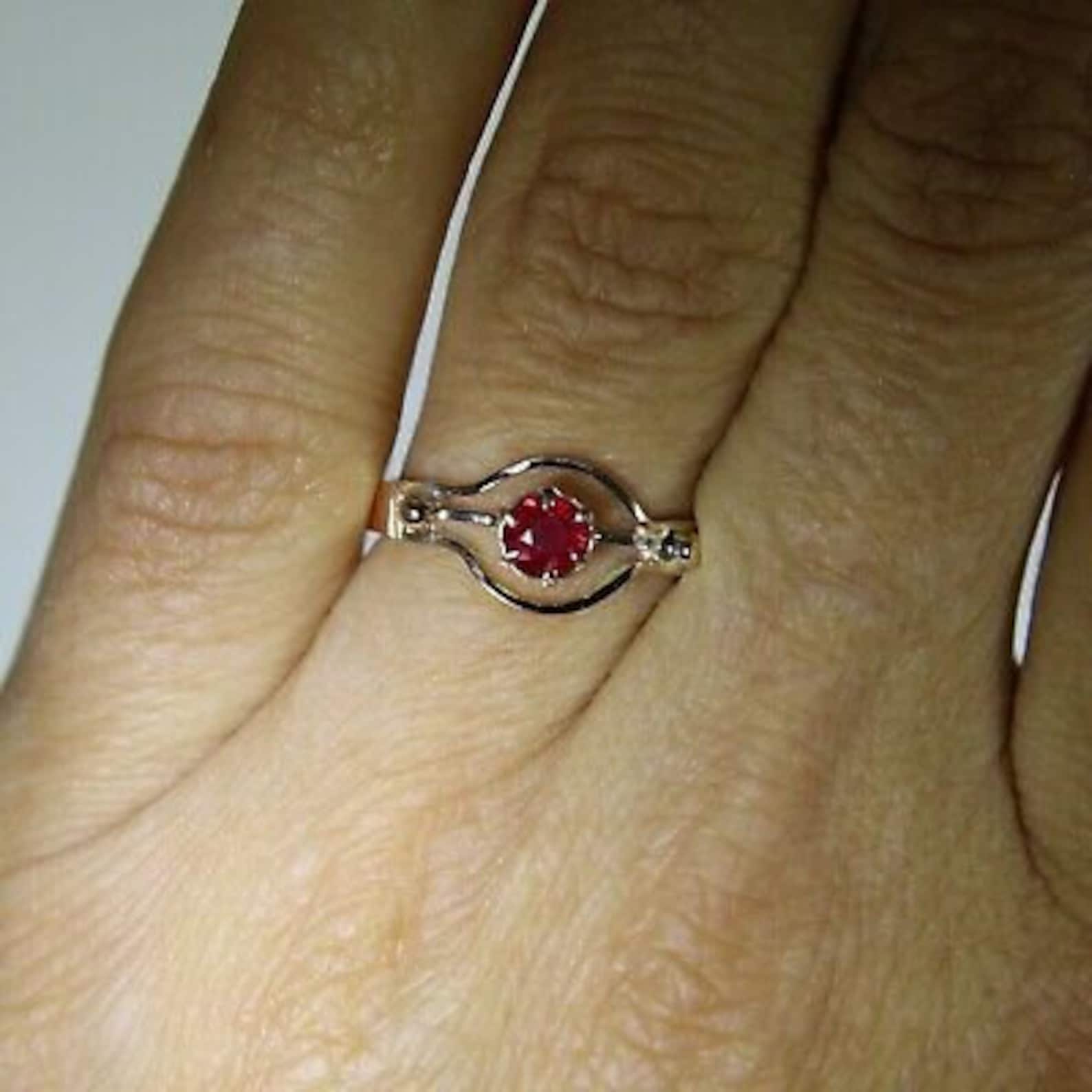 Edwardian Natural Ruby Solitaire 9ct Rose Gold Ring size L 5 | Etsy