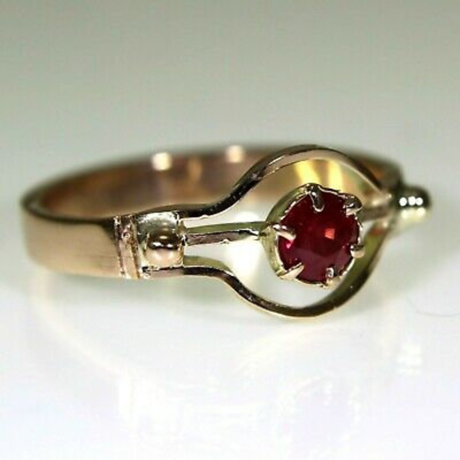 Edwardian Natural Ruby Solitaire 9ct Rose Gold Ring Size L 5 - Etsy UK
