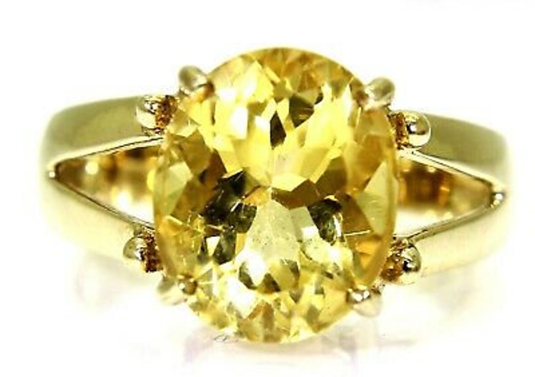 Stunning Hiddenite Solitaire 9ct Yellow Gold Ring Size N 6 - Etsy