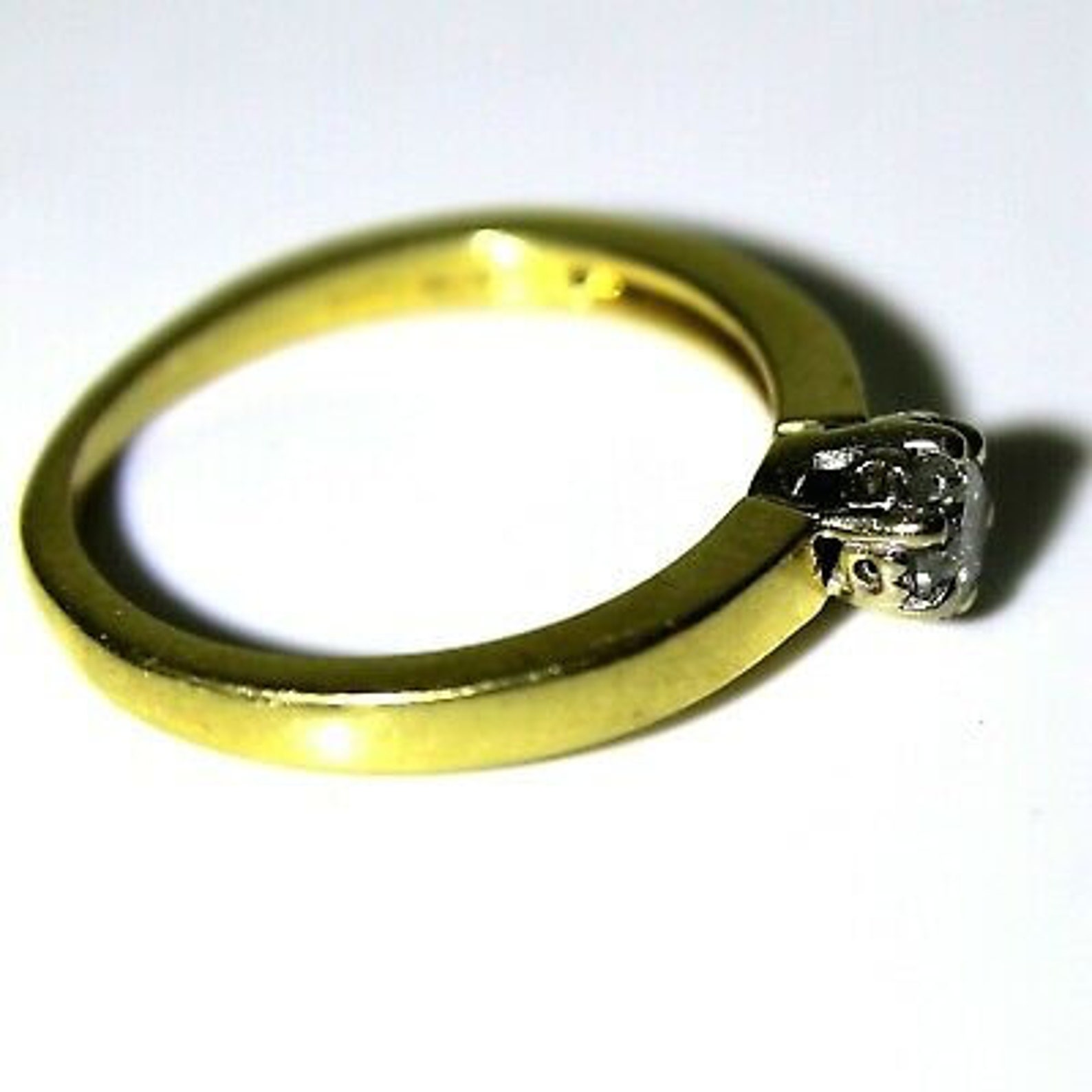 Chunky 0.34ct Diamond Solitaire 18ct Yellow Gold Ring Size K - Etsy