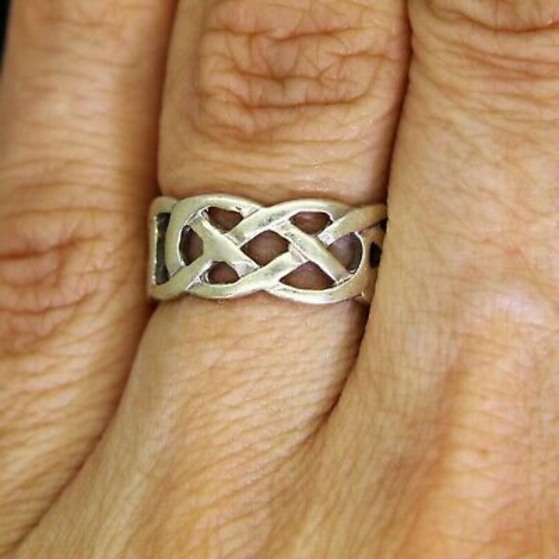 Celtic Knot 9ct White Gold Band Ring Size L US 5 3/4 - Etsy