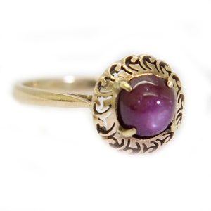Vintage Star Ruby 14k Yellow Gold Ring Size K 1/2 ~ 5 1/2 - Etsy