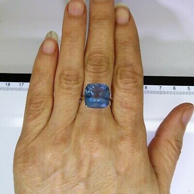 Stunning Azotic Blue Topaz 9ct Yellow Gold Statement Ring Size | Etsy