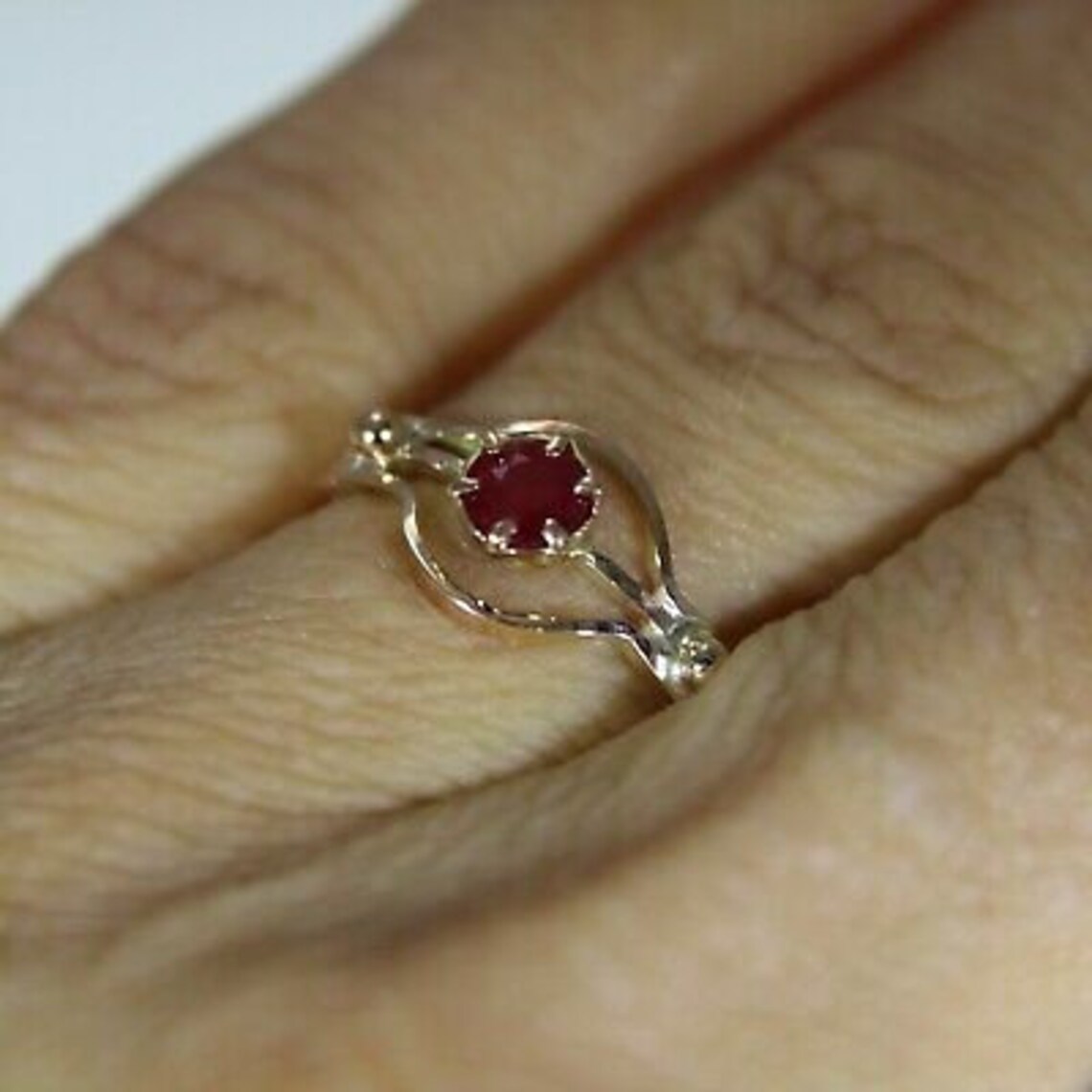 Edwardian Natural Ruby Solitaire 9ct Rose Gold Ring size L 5 | Etsy