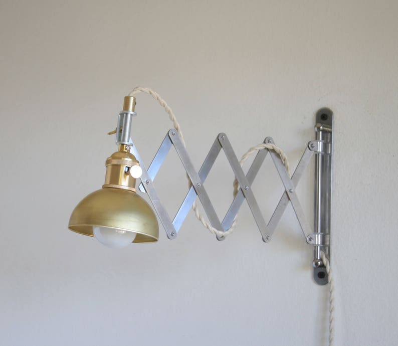 Scissors Lamp Scissor Lamp With Brass Dome Shade Accordion - Etsy