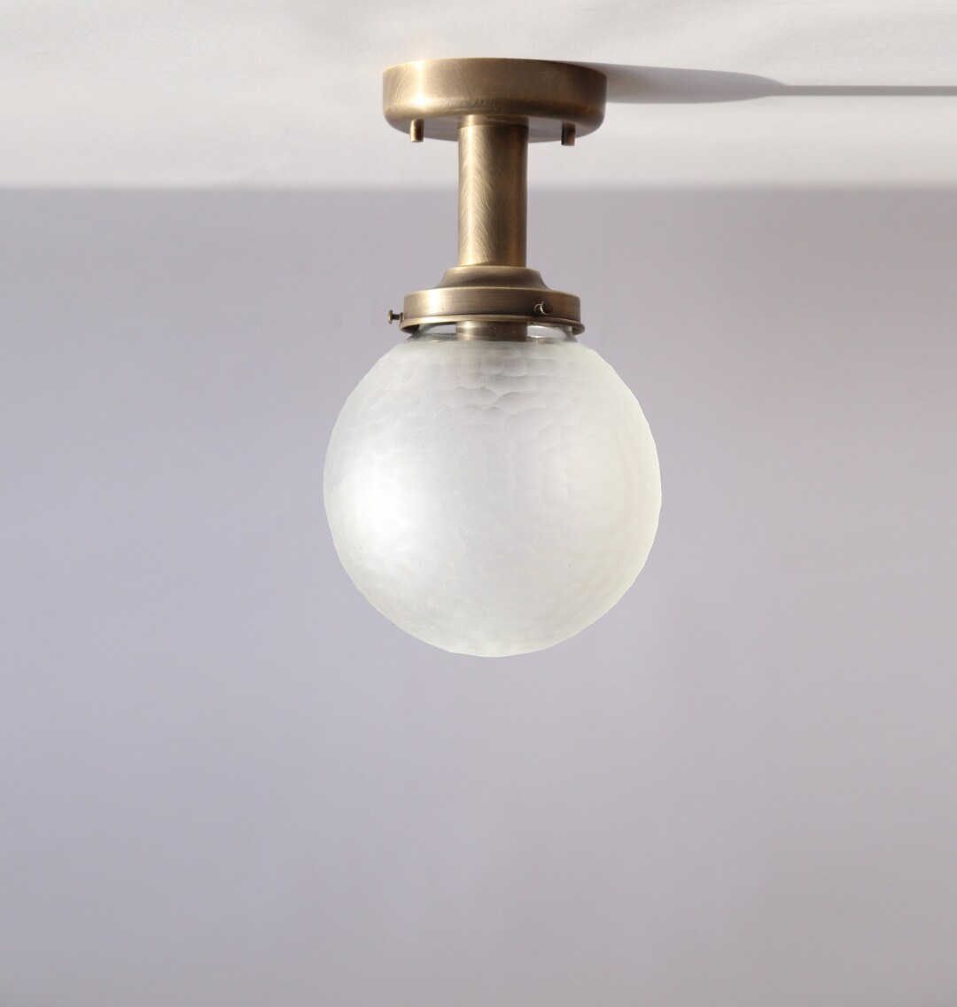 Cutting Glass Globe Flush Mount Ceiling Light Fixture, Modern Globe ...