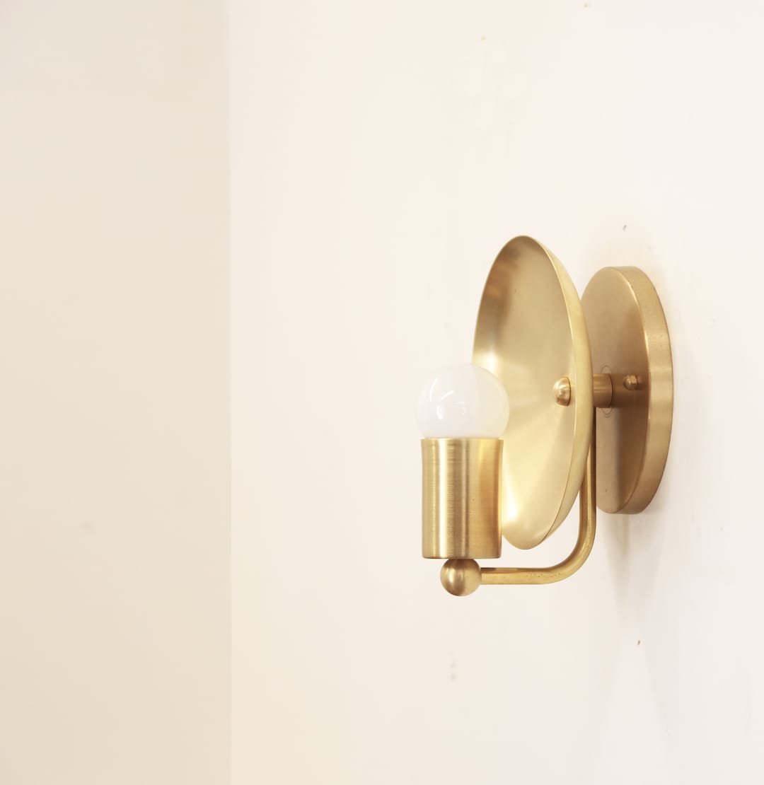 Brass Wall Sconce Light, Solid Brass Wall Sconce Light, Wall Sconce ...