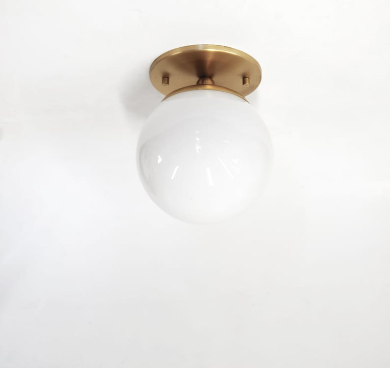 Flush Mount Ceiling Light With 6" Glass Globe - Modern Globe Lighting ...