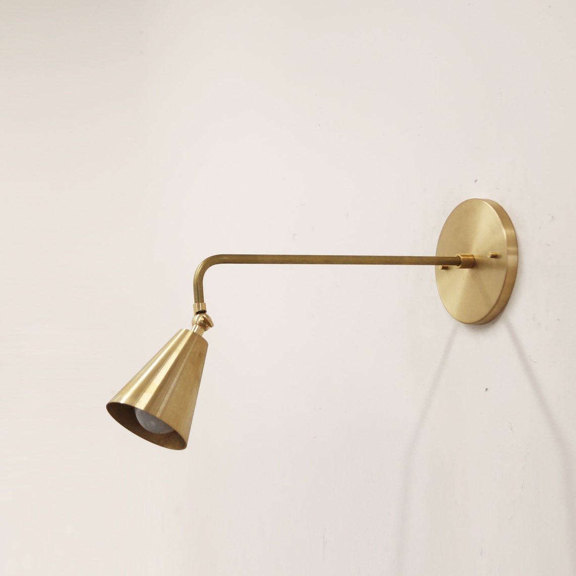 Brass Wall Sconce Light, Modern Brass Light, Mid Century Brass Wall ...
