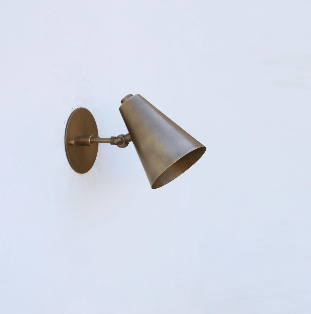 Brass Wall Sconce Light, Modern Brass Light, Aged Brass Wall Sconce Light, Adjustable Brass ...