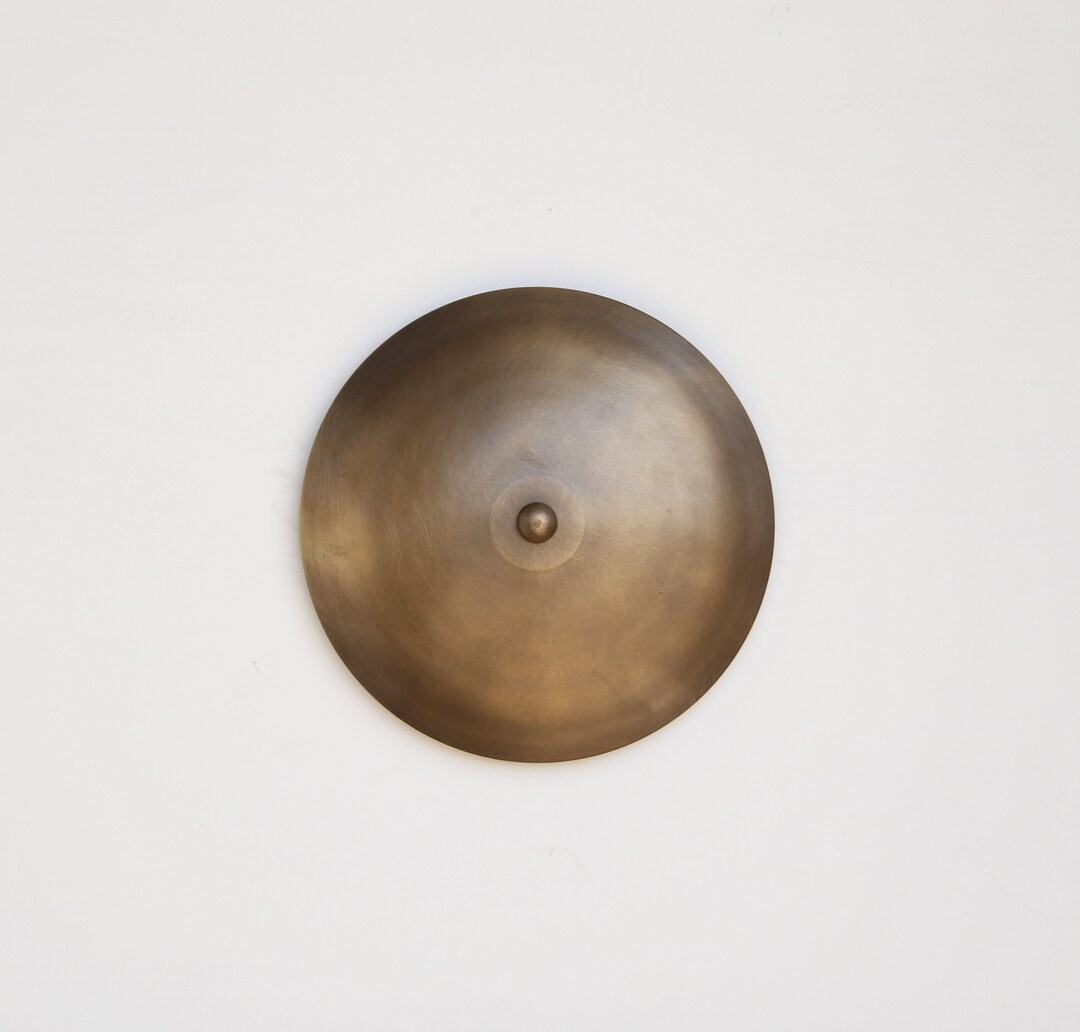 Brass Wall Sconce- Brass Disc Wall Scone - Etsy