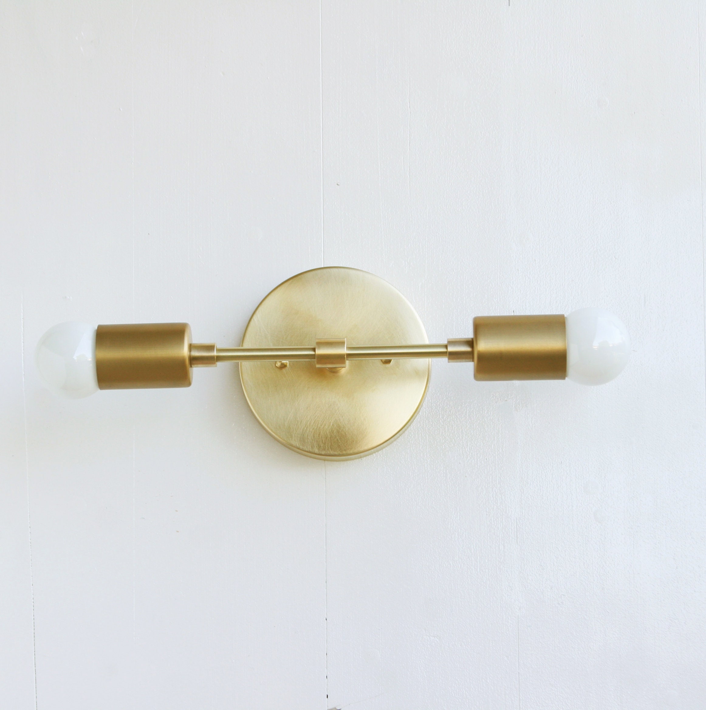 Solid Brass Wall Sconce Light, Modern Brass Wall Sconce Light, Mid ...